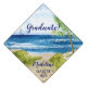 Modern Ocean Beach Graduation Cap Topper | Zazzle