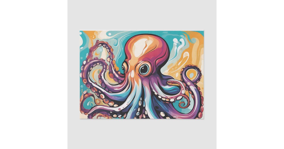 Modern Octopus Abstract Tissue Paper | Zazzle