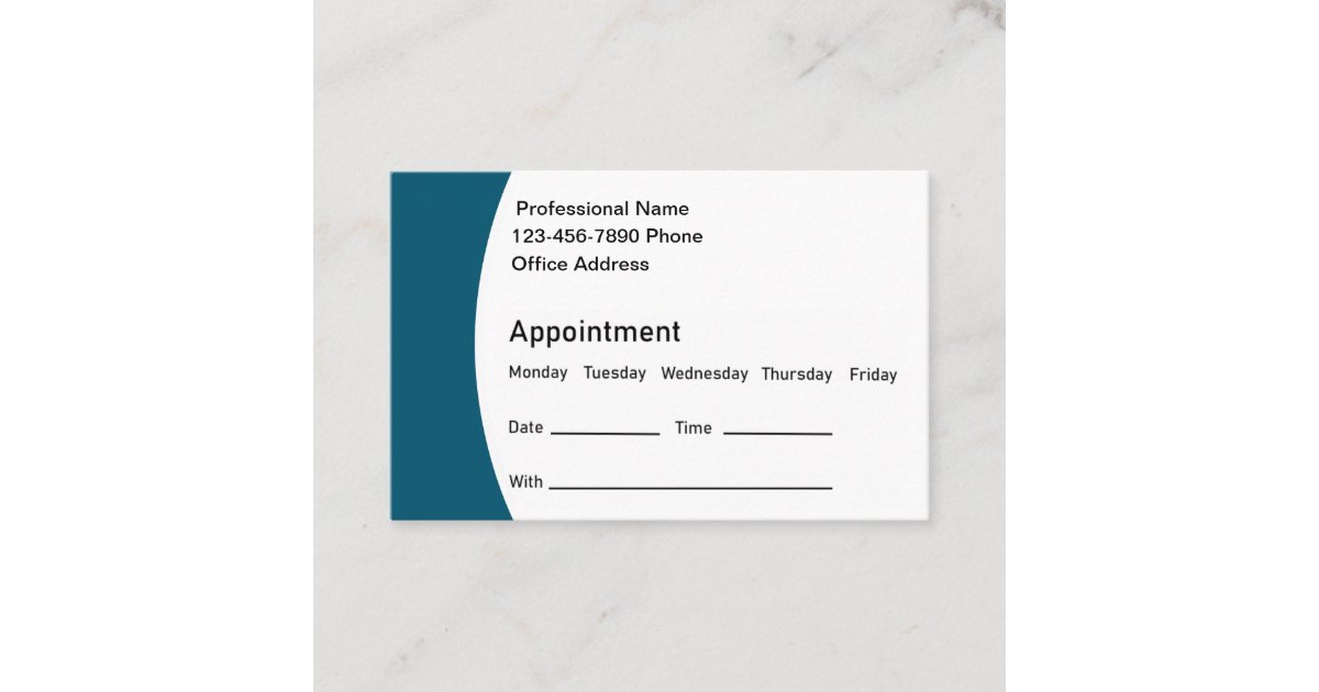 Modern Office Appointment Reminder Business Cards | Zazzle