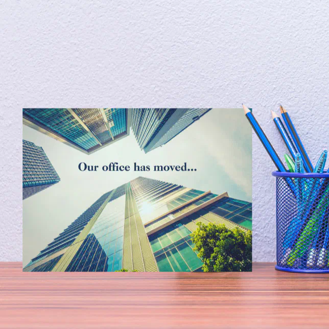 Modern Office Building Change of Address Moving Announcement | Zazzle