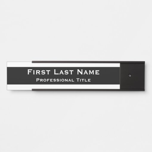 Modern Office Door Sign Signs Black and White | Zazzle