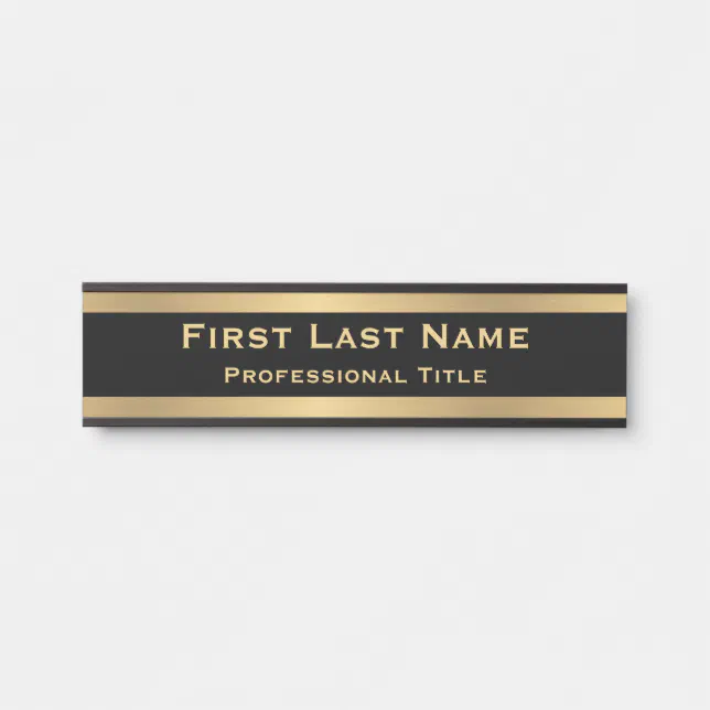 Modern Office Door Sign Signs Gold Metallic Look | Zazzle