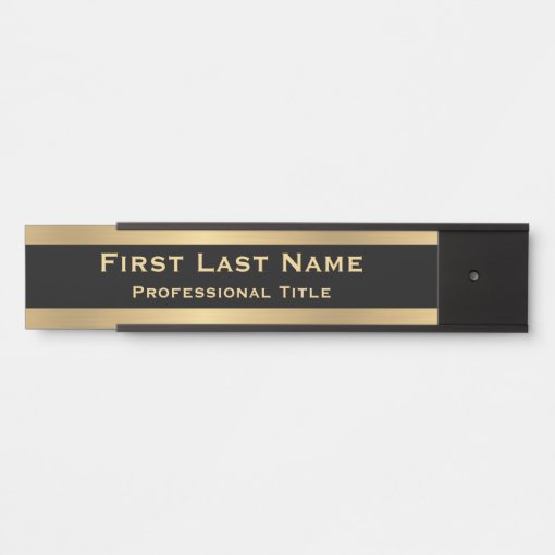 Modern Office Door Sign Signs Gold Metallic Look | Zazzle