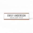 Modern Office Employee Desk Name Plate | Zazzle