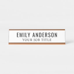 Modern Office Employee Desk Name Plate | Zazzle