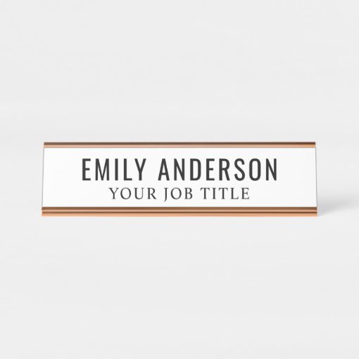 Modern Office Employee Desk Name Plate | Zazzle