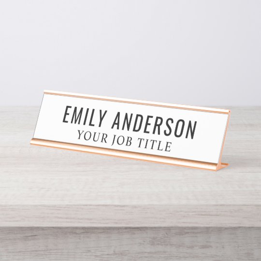 Modern Office Employee Desk Name Plate | Zazzle.com