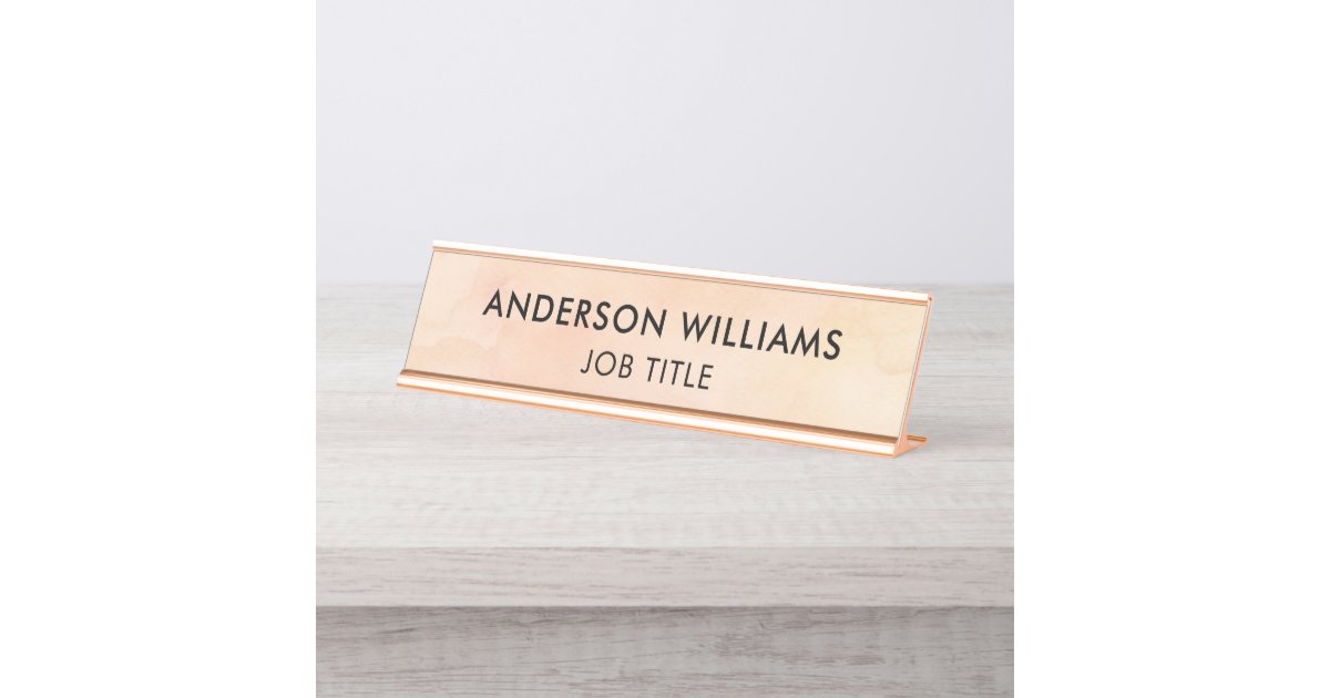 Modern Office Employee Desk Name Plate | Zazzle