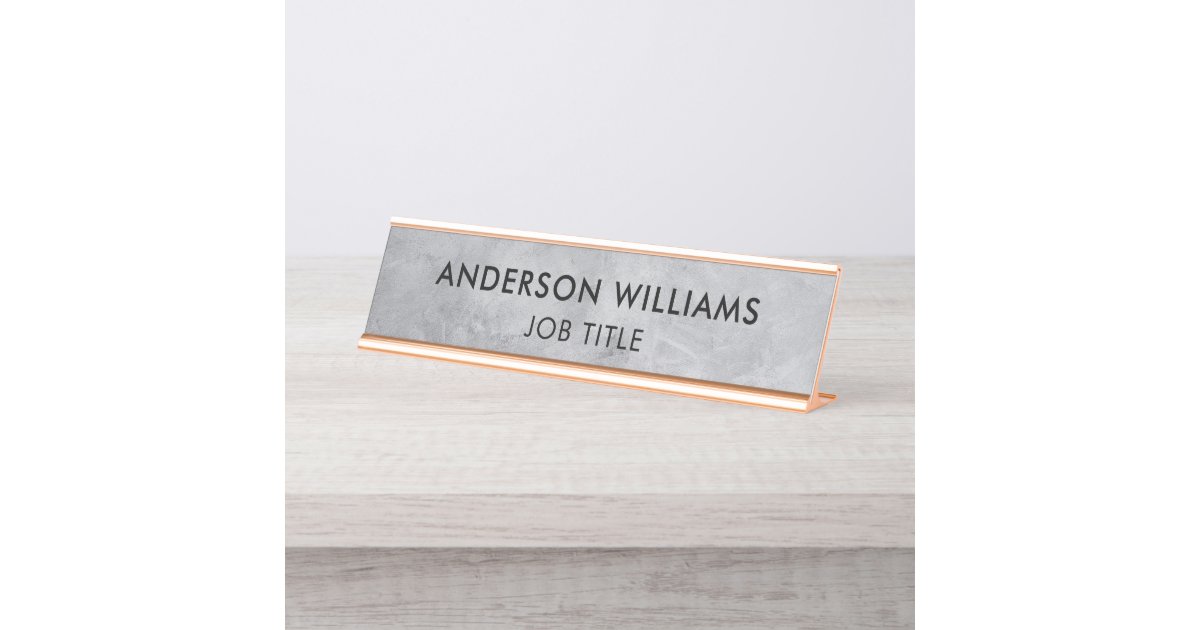 Modern Office Employee Desk Name Plate | Zazzle
