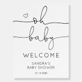 Modern Oh Baby Gender Neutral Baby Shower Welcome Foam Board | Zazzle