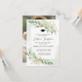 Modern Olive Branch Greenery Photo Graduation Invitation | Zazzle