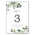 Modern Olive Branch Table Number | Zazzle