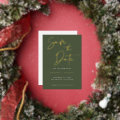 Modern Olive Green Calligraphy Script Wedding Foil Invitation | Zazzle