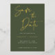 Modern Olive Green Calligraphy Script Wedding Foil Invitation | Zazzle