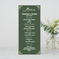 Modern Olive Green Dinner Menu | Zazzle