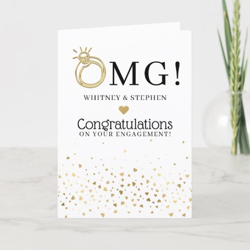 Modern OMG! Congratulations on your Engagement Card | Zazzle