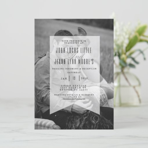Modern Opaque Banner | Wedding Invitation Photo | Zazzle