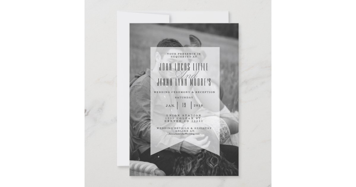 Modern Opaque Banner | Wedding Invitation Photo | Zazzle