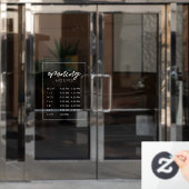 Modern Opening hours store Window Cling | Zazzle