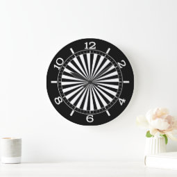 Modern Optical Burst Spinning Wheel Dial Design Large Clock | Zazzle