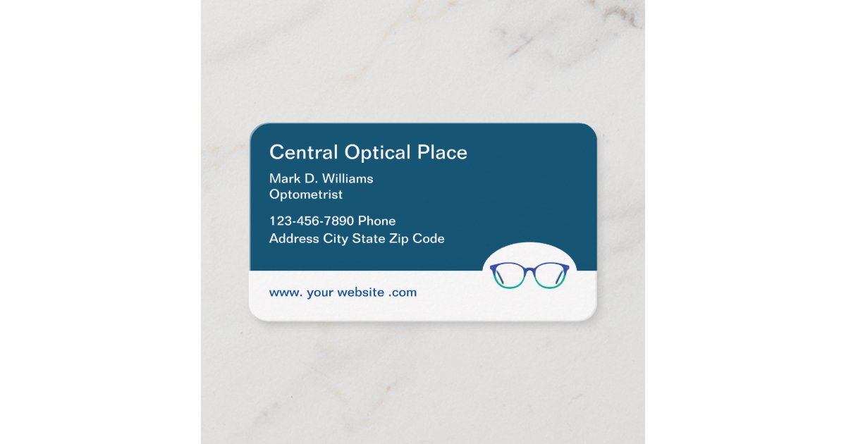 Modern Optometrist And Eyewear Theme Business Card | Zazzle