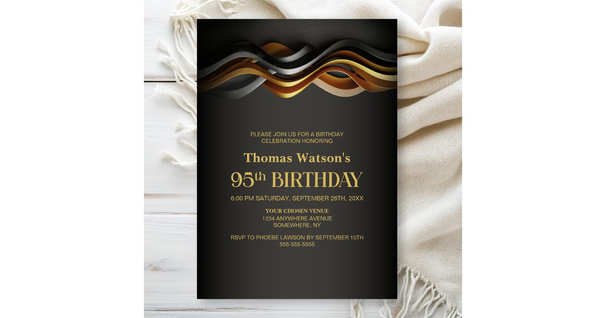 Modern Orange 95th Birthday Party Invitation | Zazzle