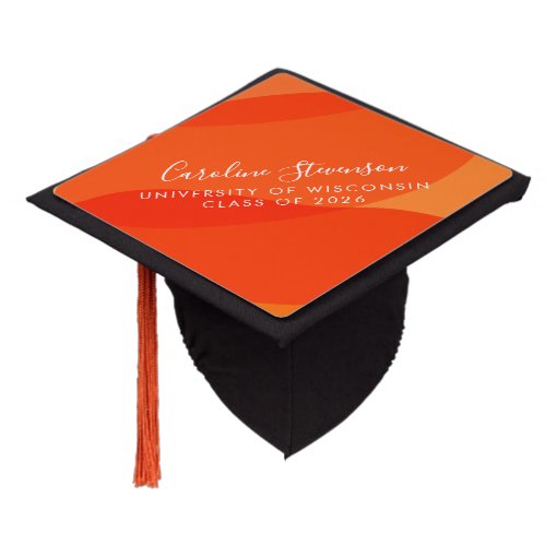 Modern Orange Abstract Shapes Custom Graduation Graduation Cap Topper ...