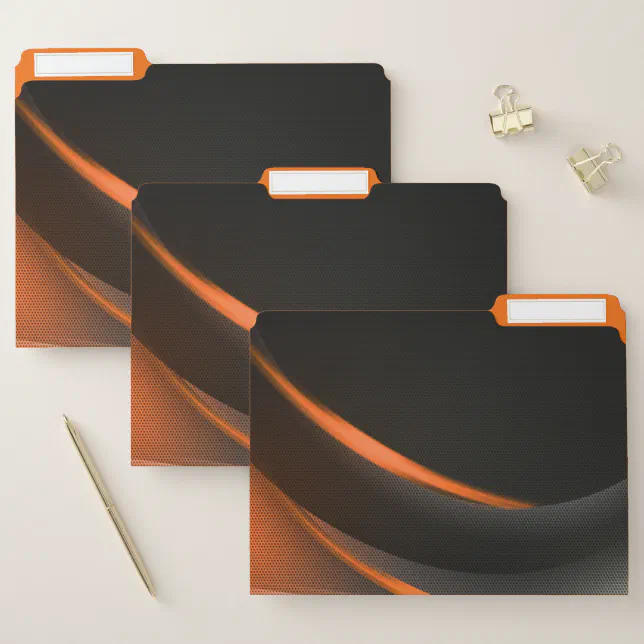 Modern Orange and Gray Abstract Pattern File Folder | Zazzle