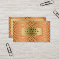 Modern Orange & Gold Zebra Stripes Pattern Business Card | Zazzle