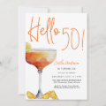 Modern Orange Hello 50th Birthday Invitation | Zazzle