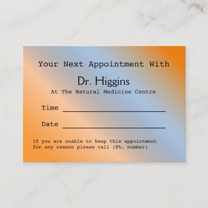 Modern Orange Medical Dental Appointment Card | Zazzle.com