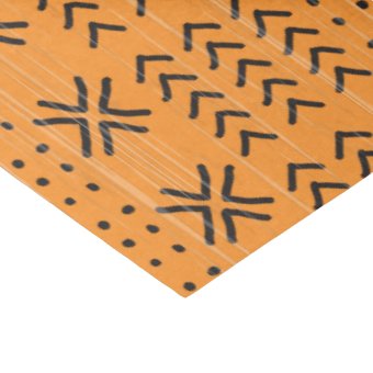 Modern Orange Mudcloth African Pattern Tissue Paper | Zazzle