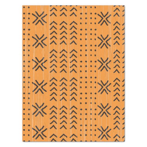 Modern Orange Mudcloth African Pattern Tissue Paper | Zazzle