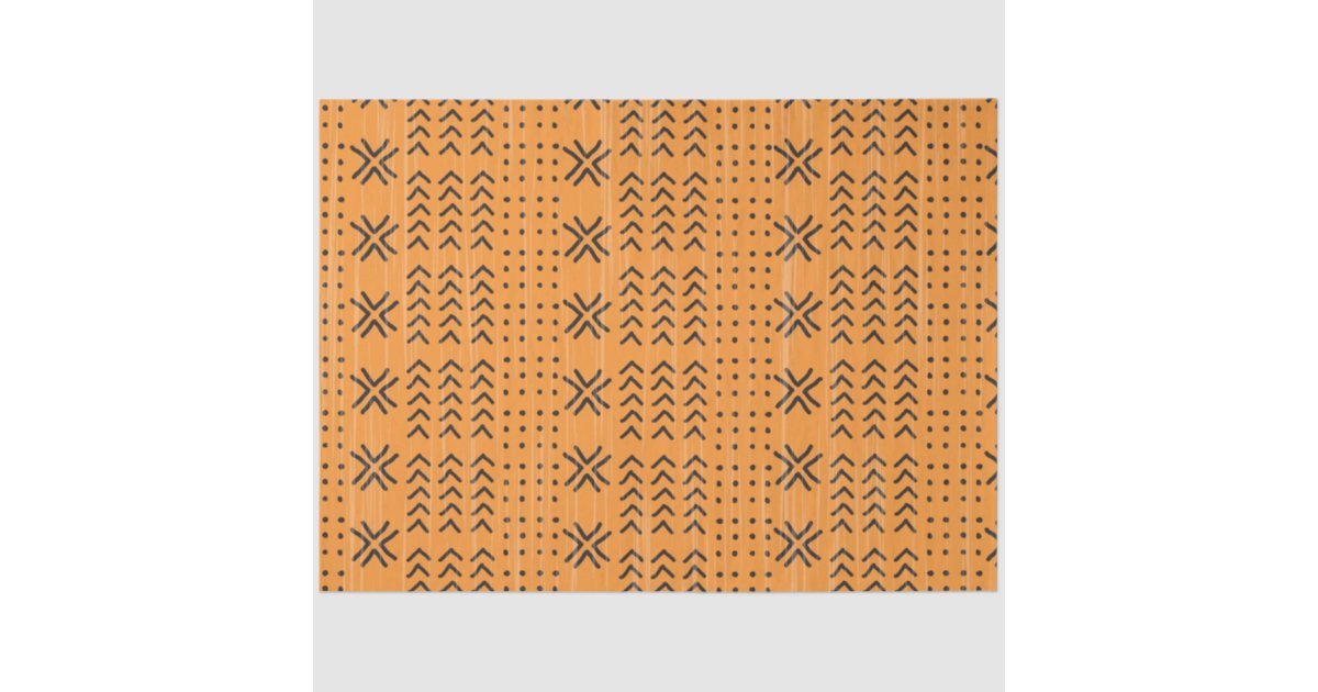 Modern Orange Mudcloth African Pattern Tissue Paper | Zazzle