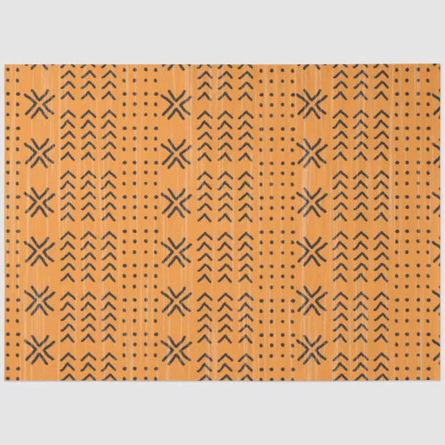Modern Orange Mudcloth African Pattern Tissue Paper | Zazzle