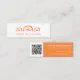 Modern Orange Rainbow Watercolour QR code Mini Business Card | Zazzle