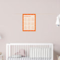 Modern Orange Retro Geometric Custom Seating Chart | Zazzle