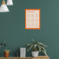 Modern Orange Retro Geometric Custom Seating Chart | Zazzle