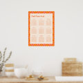 Modern Orange Retro Geometric Custom Seating Chart | Zazzle