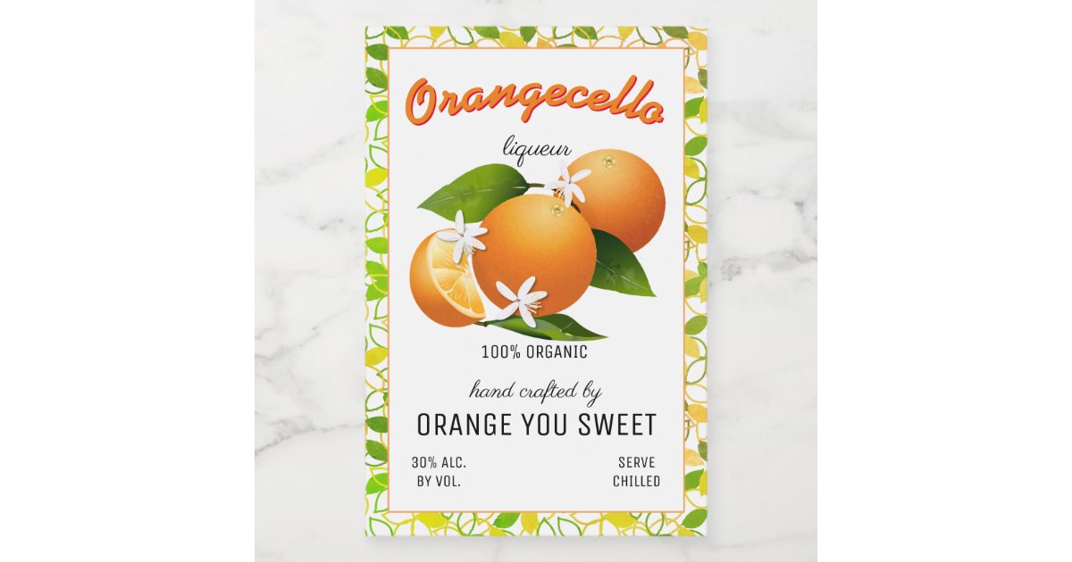 Modern Orangecello Small Bottle Label | Zazzle