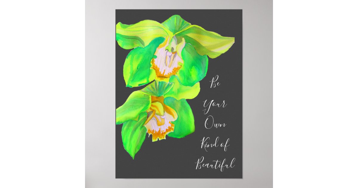 Modern Orchid inspirational quote Poster | Zazzle