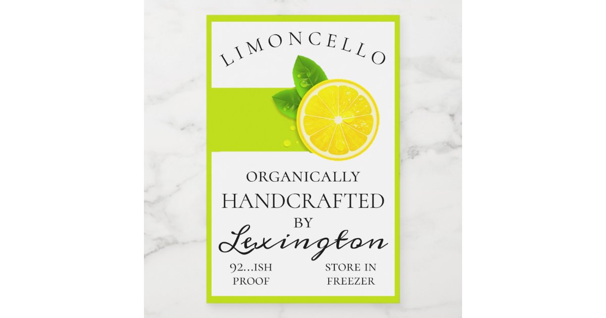 Modern Organic Limoncello Small Bottle Label | | Zazzle