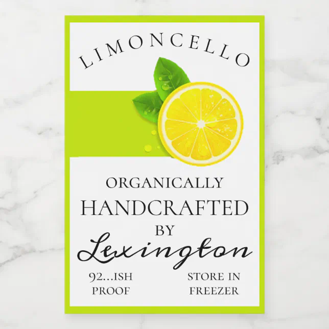 Modern Organic Limoncello Small Bottle Label | | Zazzle