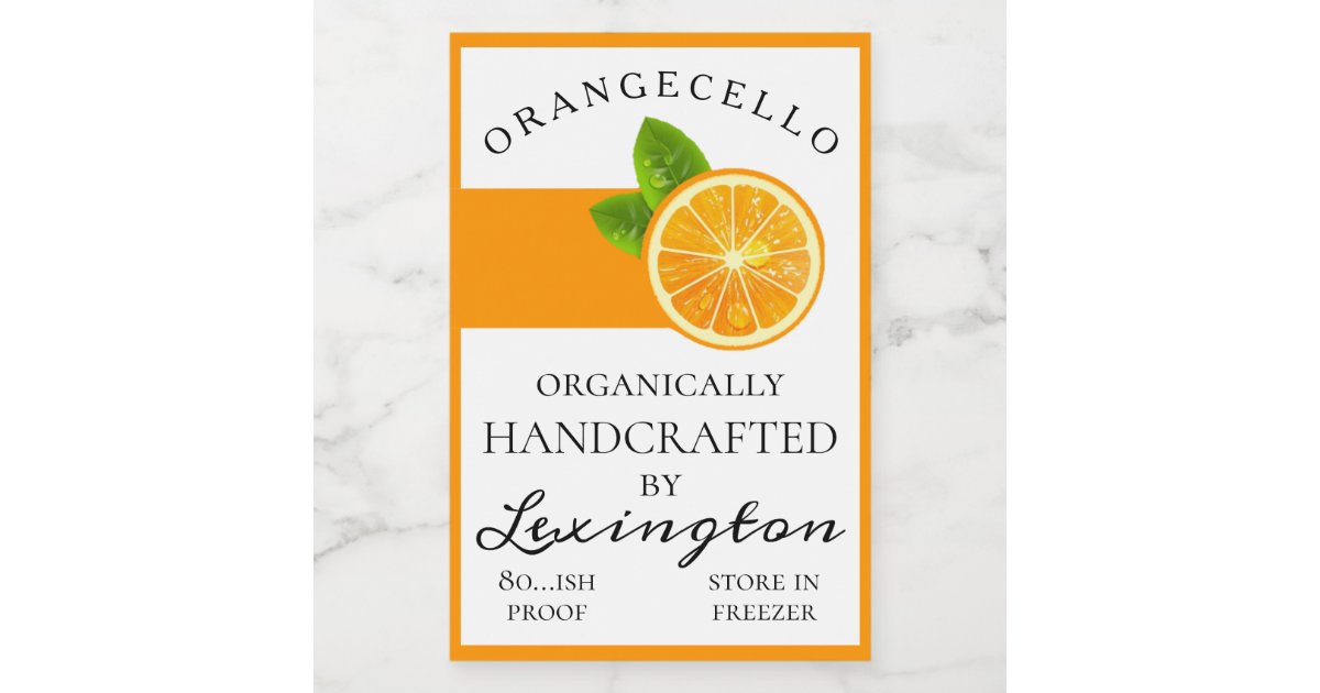 Modern Organic Orangecello Small Bottle Label | | Zazzle