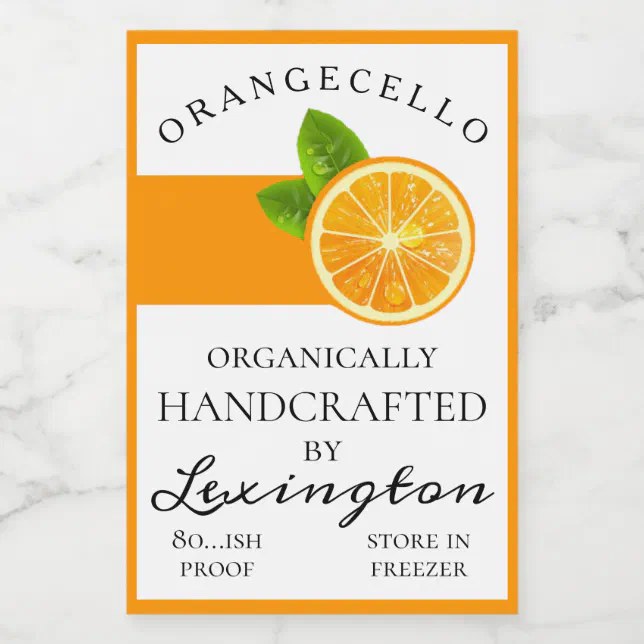 Modern Organic Orangecello Small Bottle Label | | Zazzle