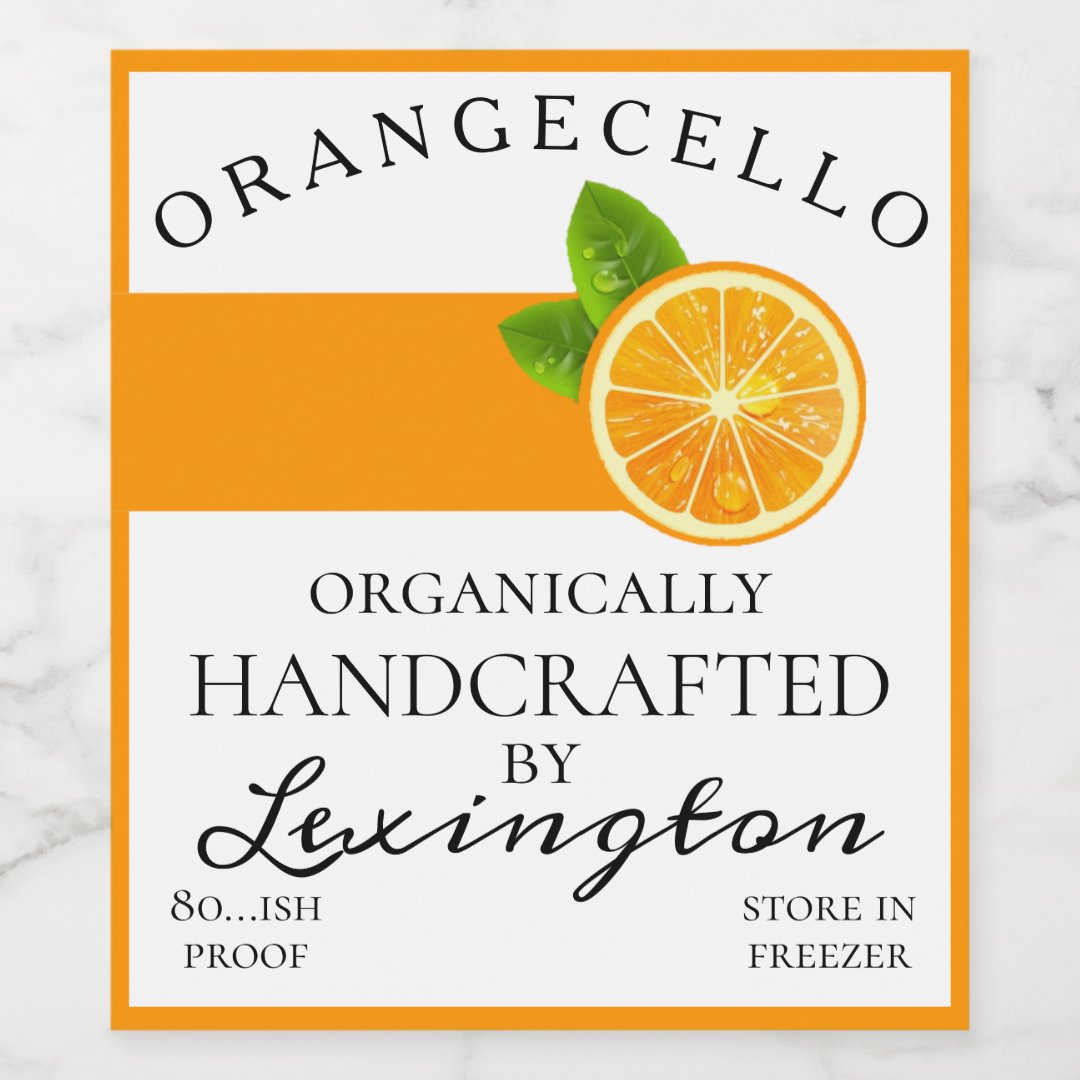 Modern Organic Orangecello Tall Bottle Label | | Zazzle