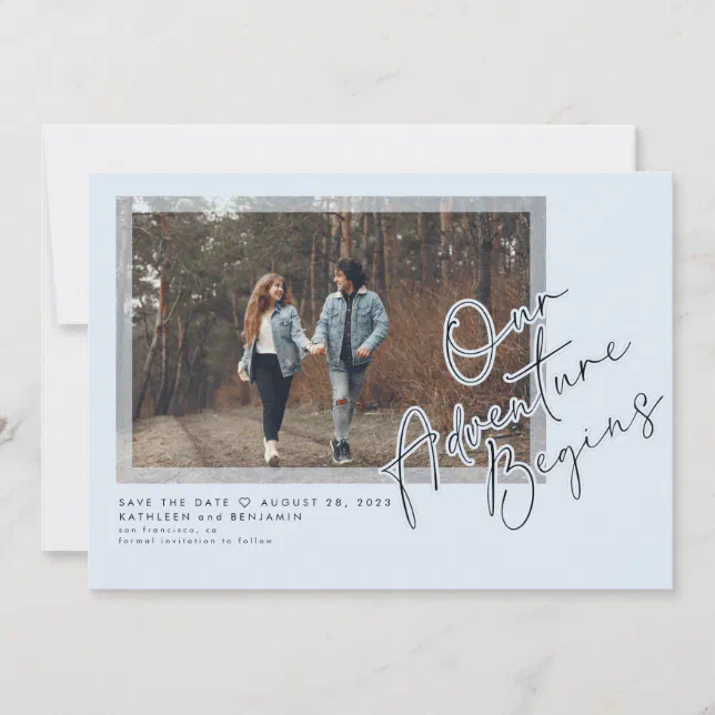 Modern Our Adventure Begins Save the Date Photo | Zazzle