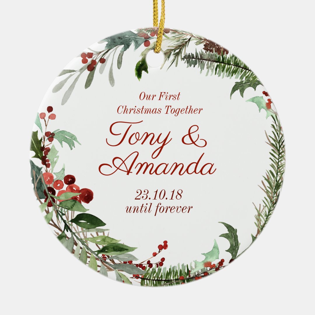 Modern Our First Christmas Together Ornament | Zazzle