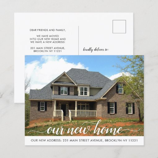 Modern Our New Home Change of Address Photo Moving Announcement ...