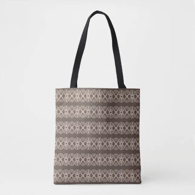 Modern oval geometric shape on brown tote bag | Zazzle
